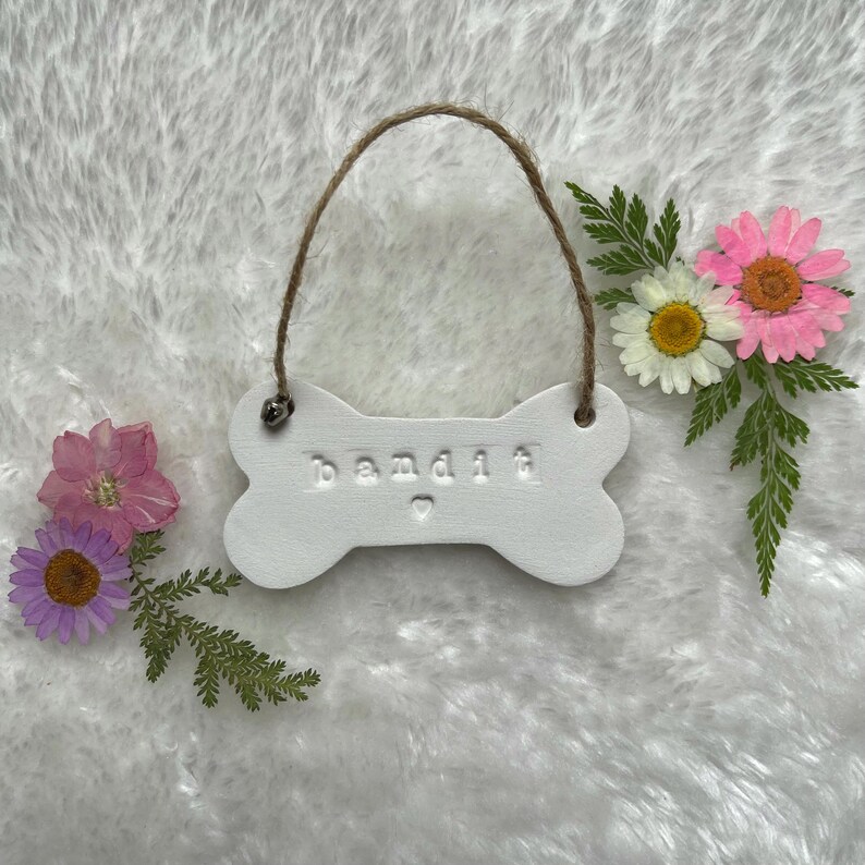 Personalised Clay Pet Ornament, Dog Bone or Cat Decoration - Etsy