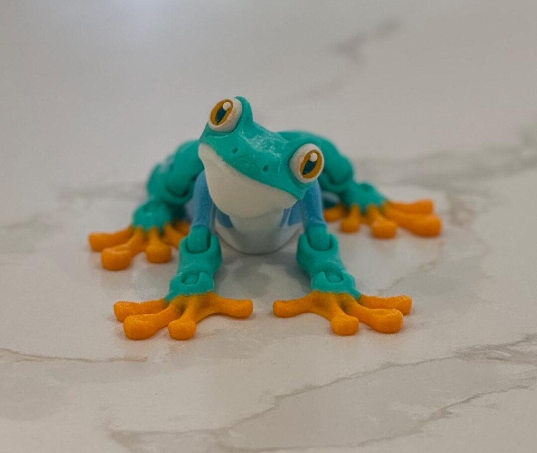 Cute 3-D Flexi Frog Cyan, Orange, Baby Blue, With Cute Eyes and Cute ...