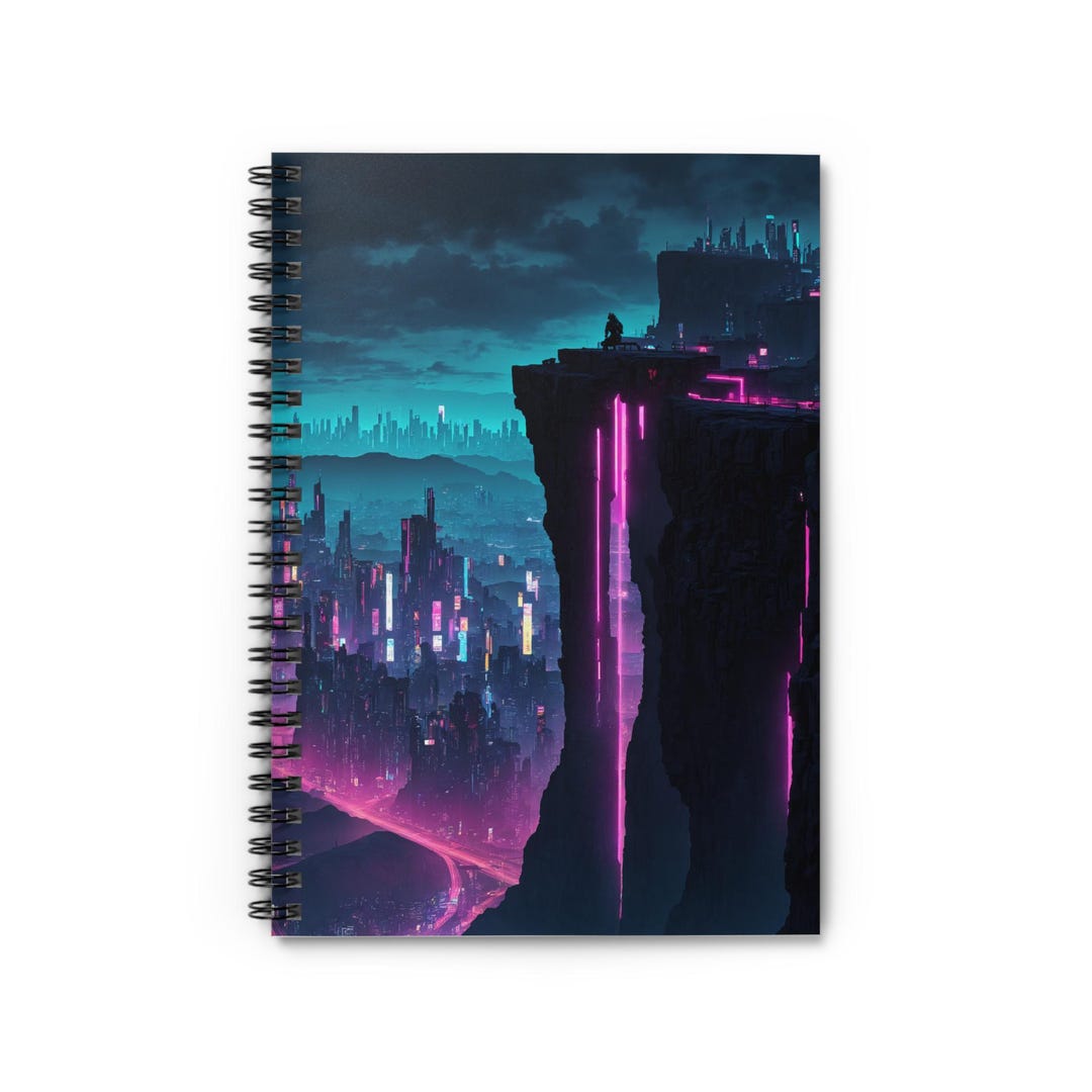 Spiral Notebook Cyberpunk City Skyline, Journal, Writing Notebook ...