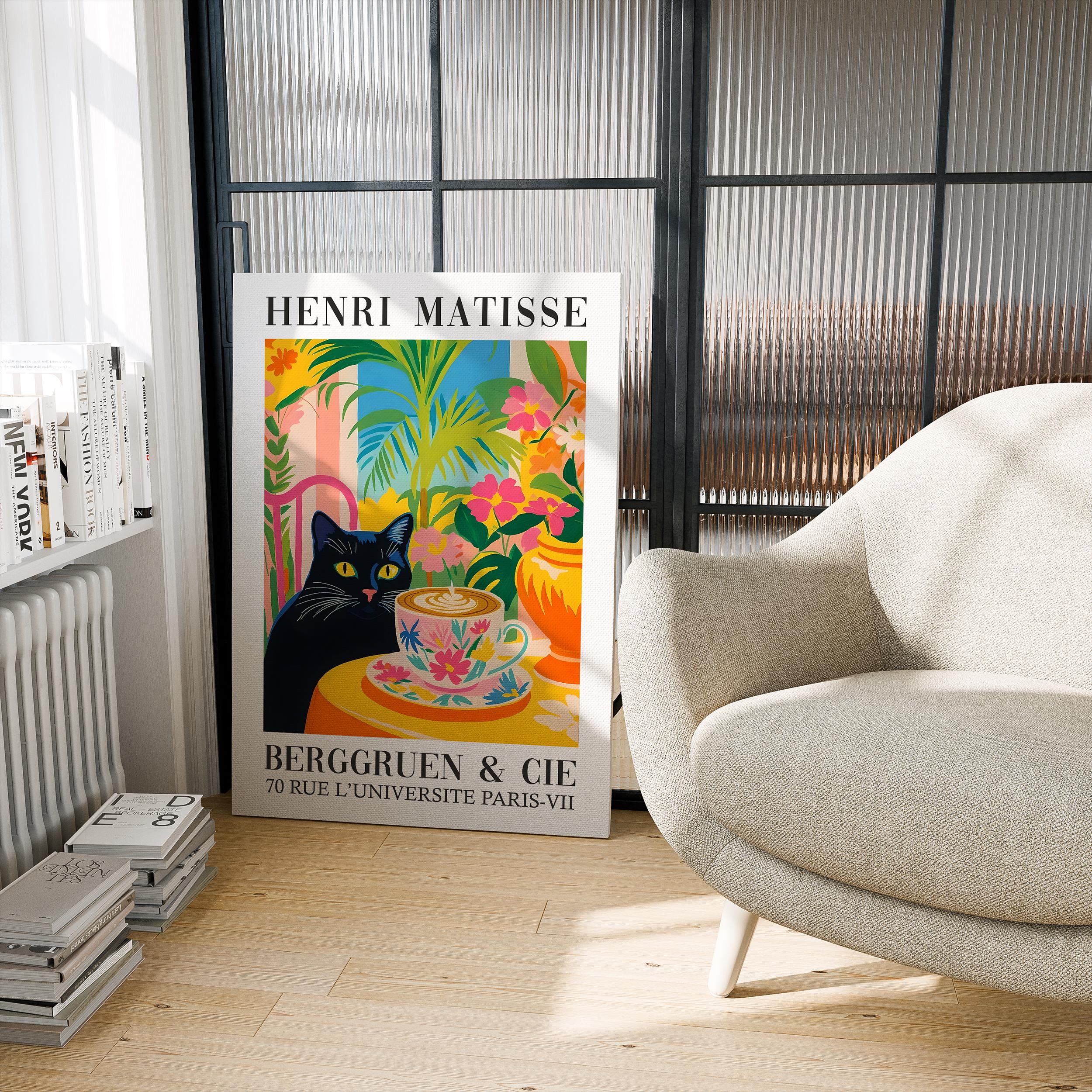 Matisse Black Cat Coffee Canvas Print: Funny Kitchen Wall Art - Etsy