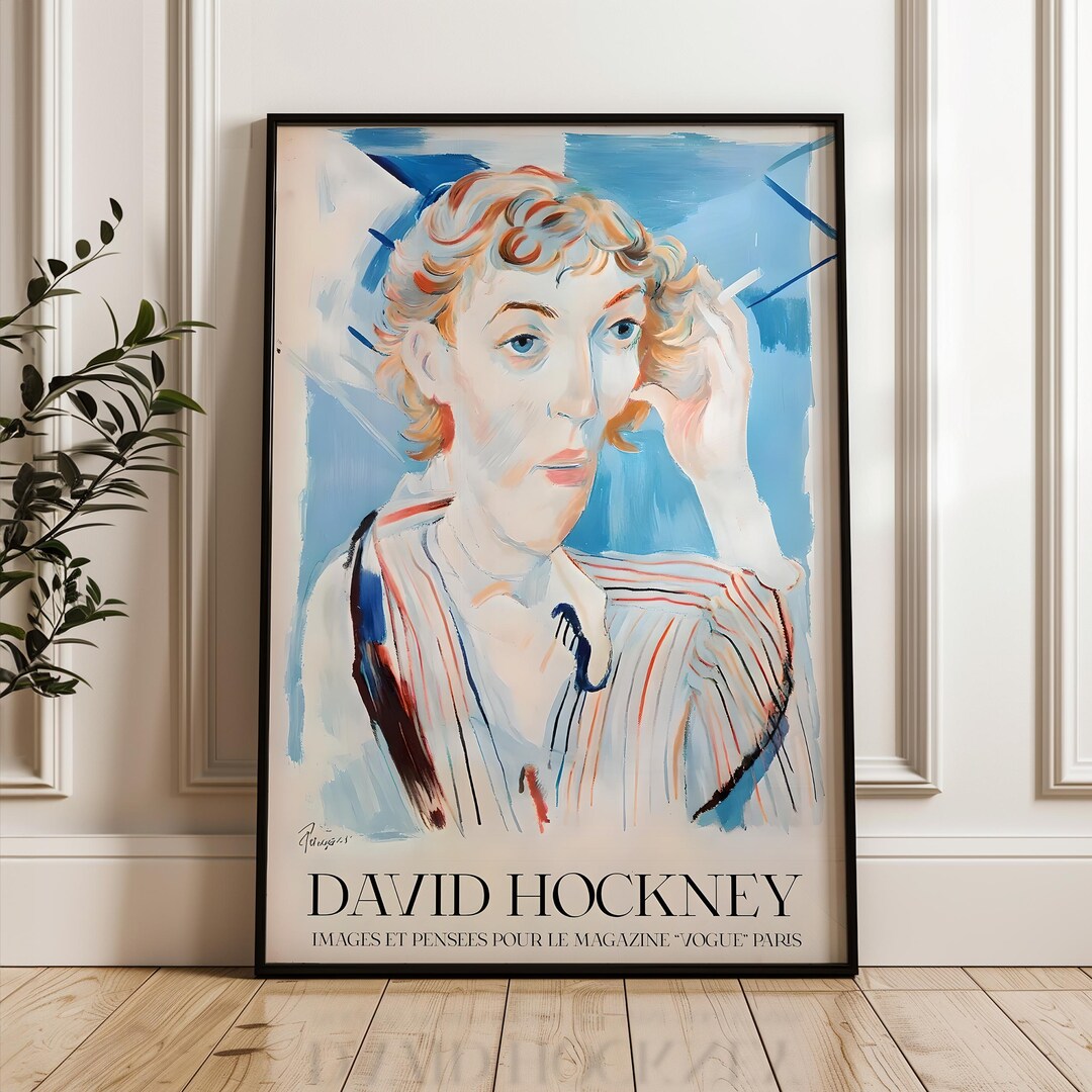 DAVID HOCKNEY Print - Vogue 1985, Exhibition Poster Reproduction - Hockney Wall Art - Modernist ...