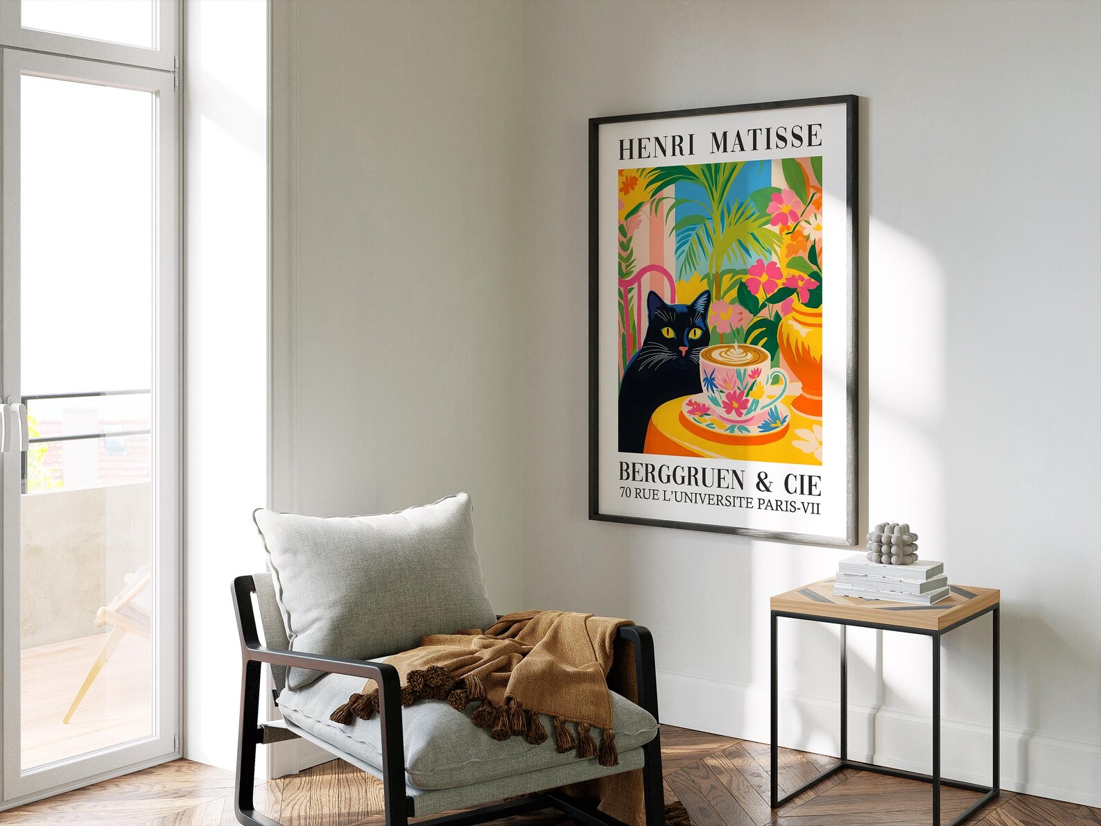 Matisse Black Cat Coffee Canvas Print: Funny Kitchen Wall Art - Etsy