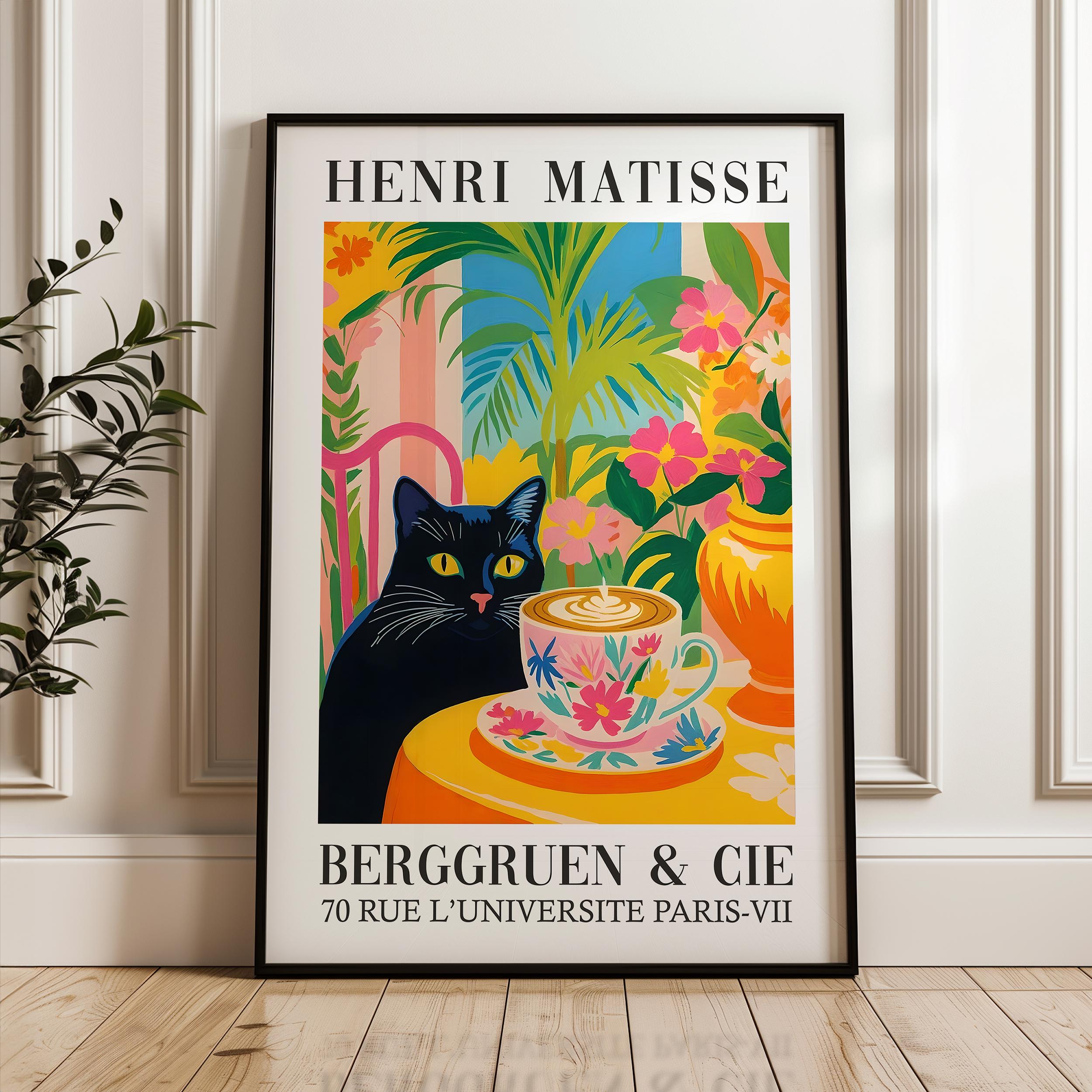 Matisse Black Cat Coffee Canvas Print: Funny Kitchen Wall Art - Etsy