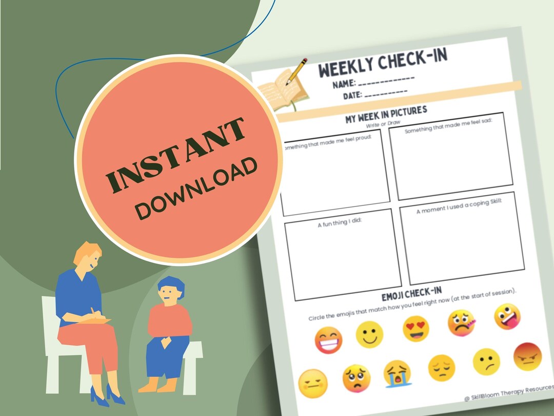 Therapy Check-in & Check-out Worksheet - Etsy