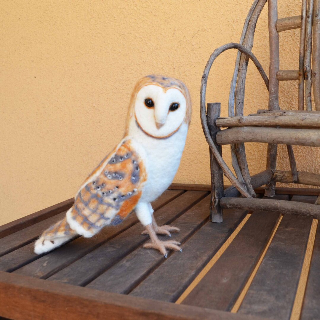 Mr. Barn Owl, Lifesize Needle Felted Art Wool Sculpture - Etsy