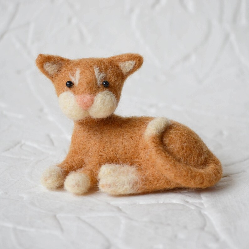 Riley and Rigby Needle Felted Cats Art Fiber Animal | Etsy