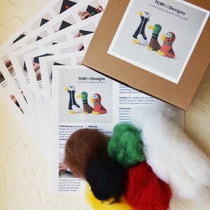 Lucky Ducks Needle Felting Kit, DIY Craft Wool Fiber Animal Advanced ...