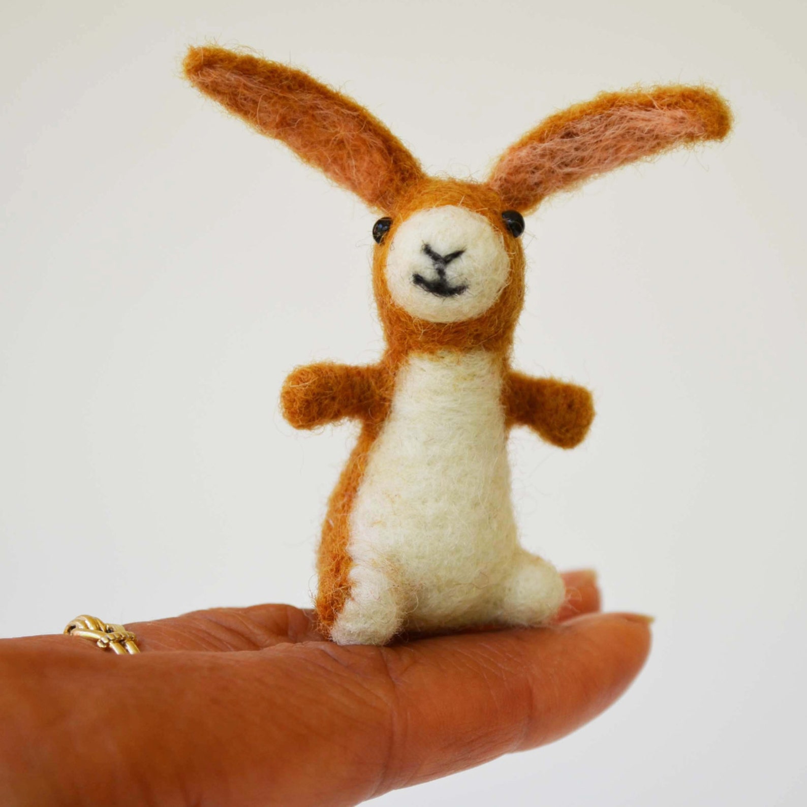 Radish pocket rabbit needle felted animal miniature soft | Etsy