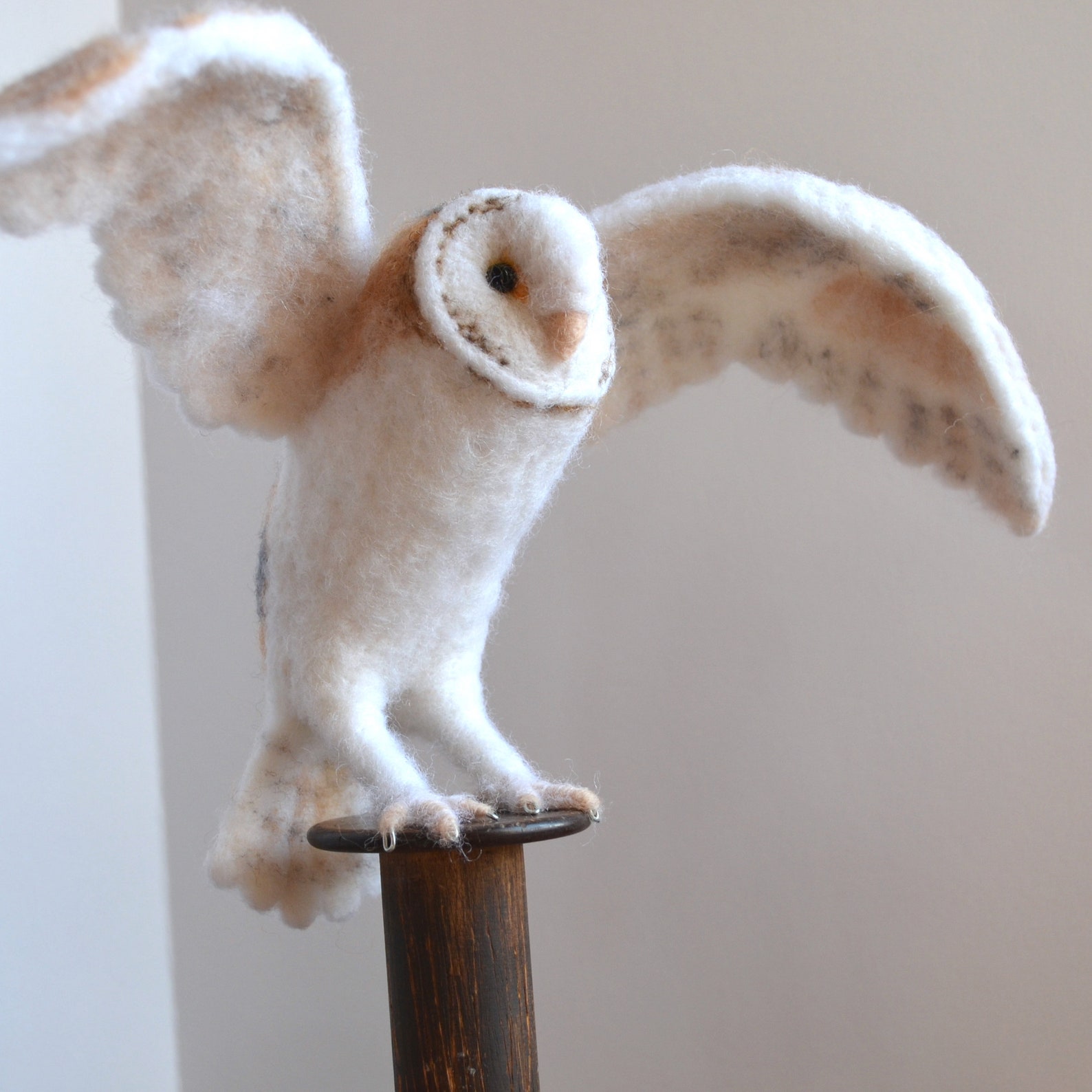 1 Available to Ship, Mr. Barn Owl Sitting on a Vintage Spool, Needle ...