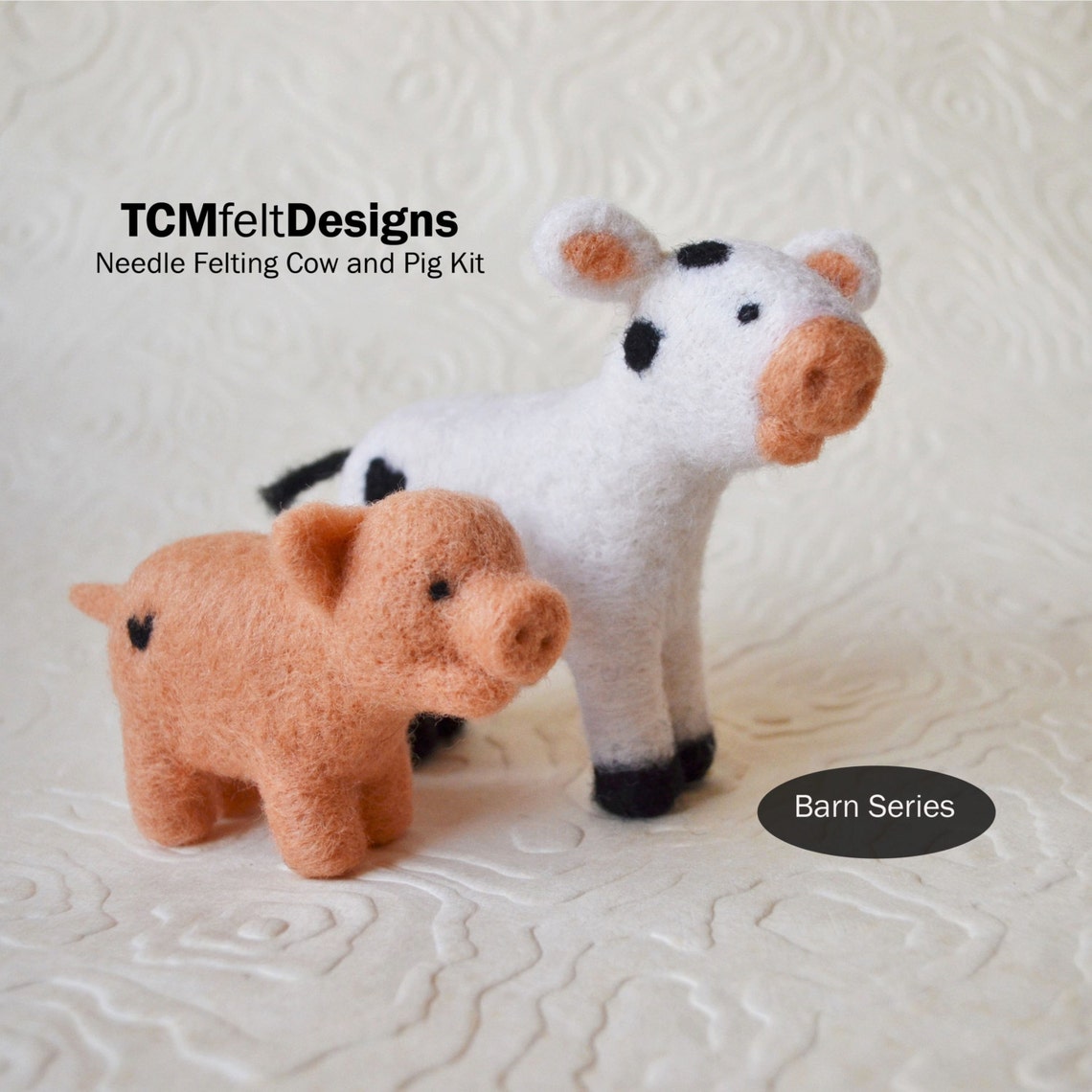 Needle Felting Kit, Cow and Pig, Barn Series, Beginner/intermediate ...