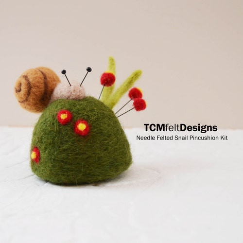 Needle Felting Snail Pincushion Kit Wool Complete Garden - Etsy