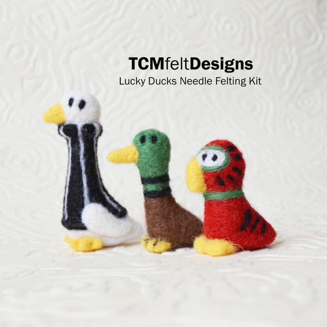 Lucky Ducks Needle Felting Kit, DIY Craft Wool Fiber Animal Advanced ...