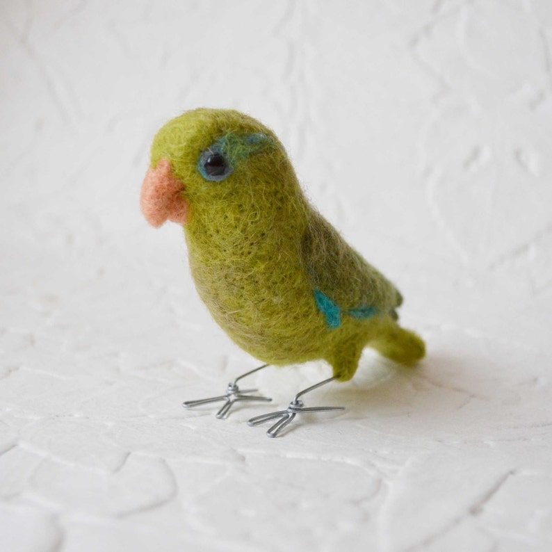 Mr. Green Rumped Parrotlet Needle Felted Bird, Wool Fiber Art Animal ...