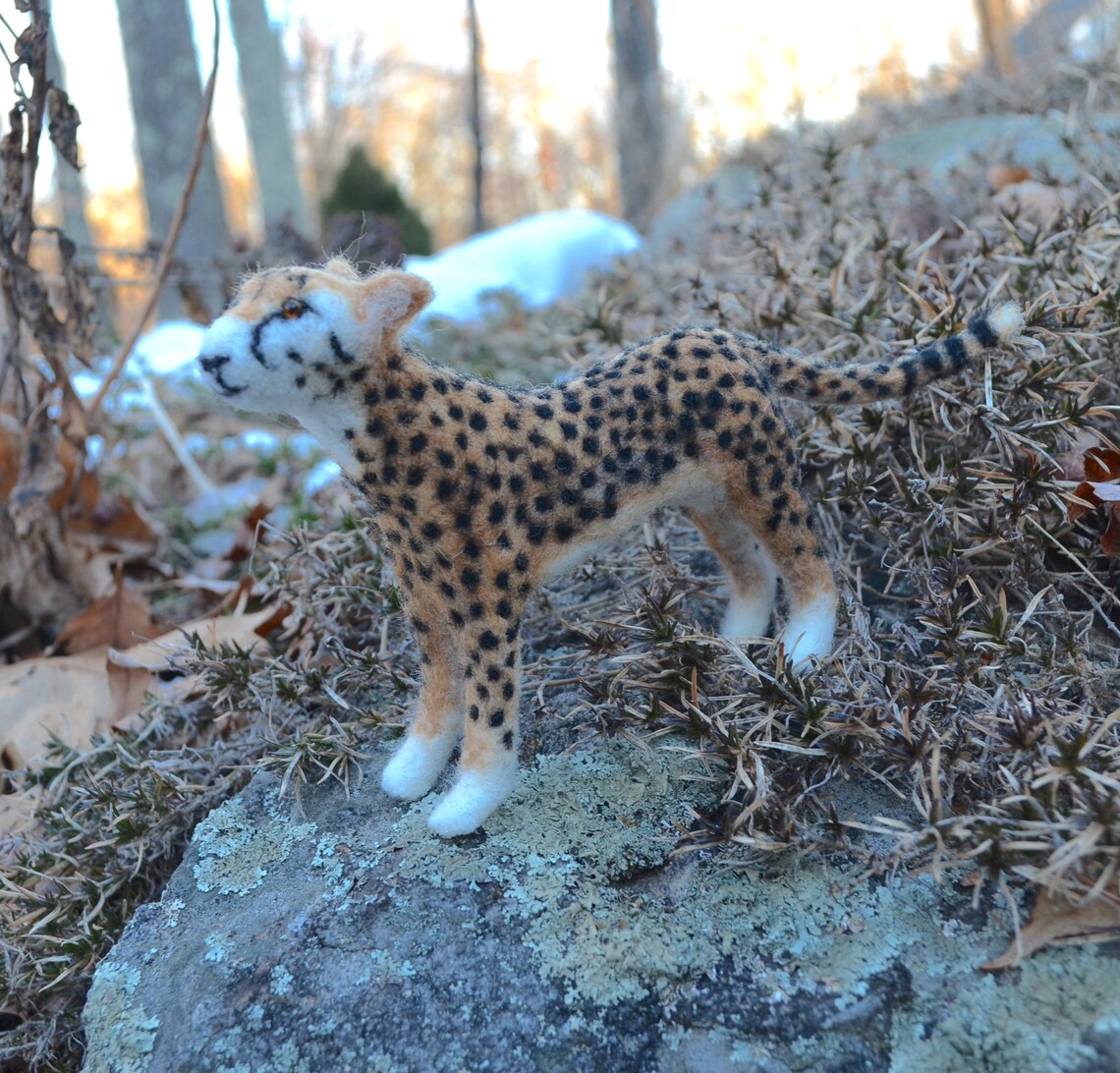 Sanaa the Cheetah, Needle Felted Animal Art Sculpture - Etsy