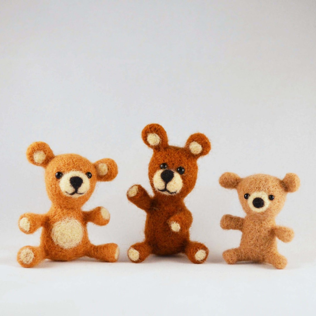 The Little Bears, Needle Felted Animal Fiber Art Sculpture - Etsy