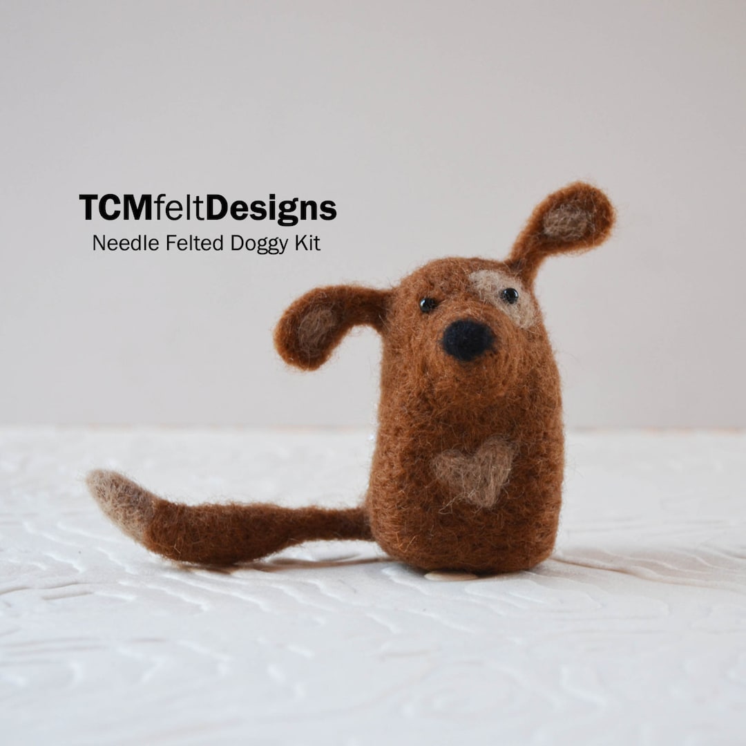 Needle Felting Doggy Kit, Wool DIY Complete Dog Animal Fiber Kit for ...