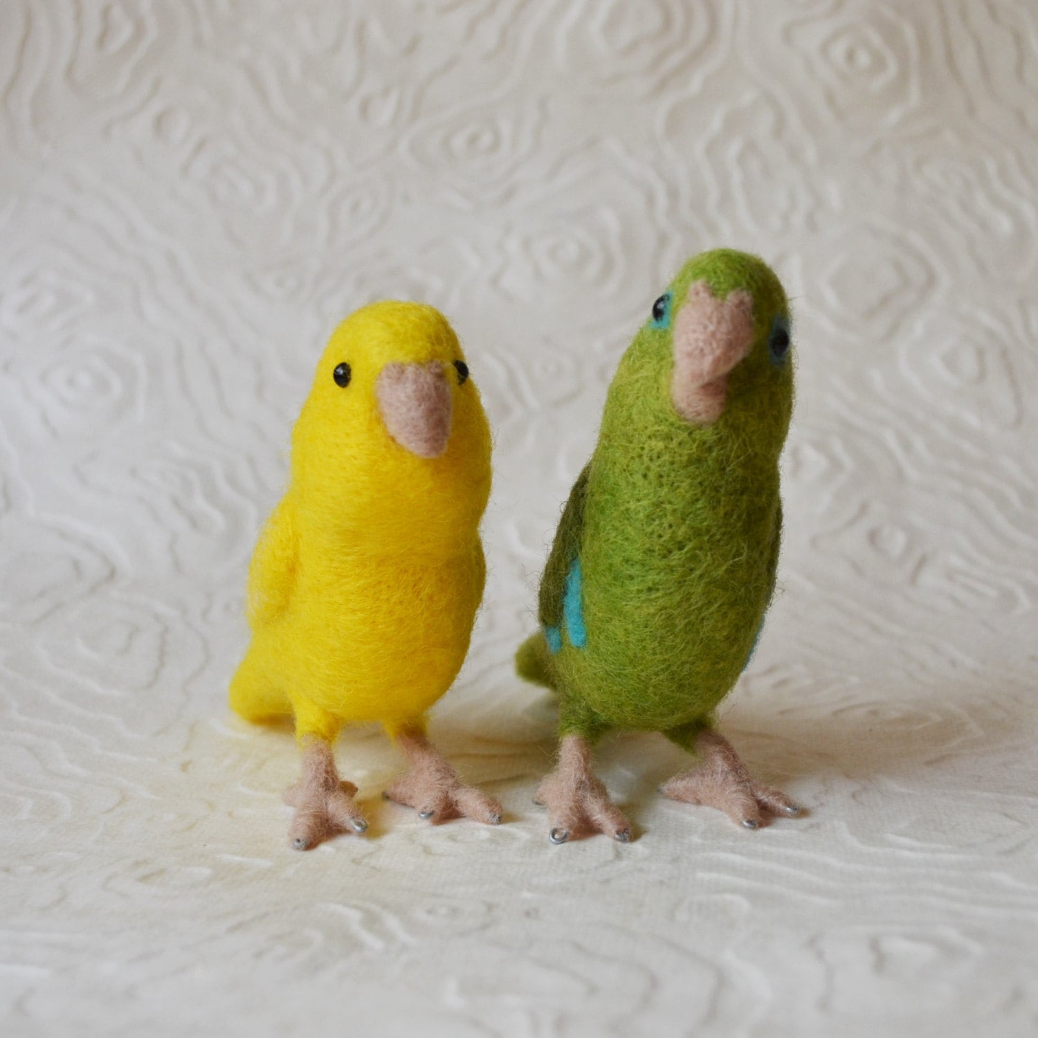 A Pair of Parrotlets, Any Color Variation, Needle Felted Birds, Wool ...
