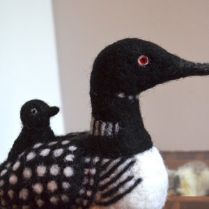 Mama Loon and Baby, Needle Felted Bird Sculpture - Etsy