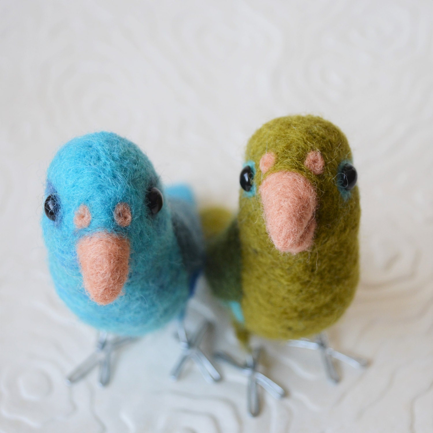A Pair of Parrotlets, Any Color Variation, Needle Felted Birds, Wool ...