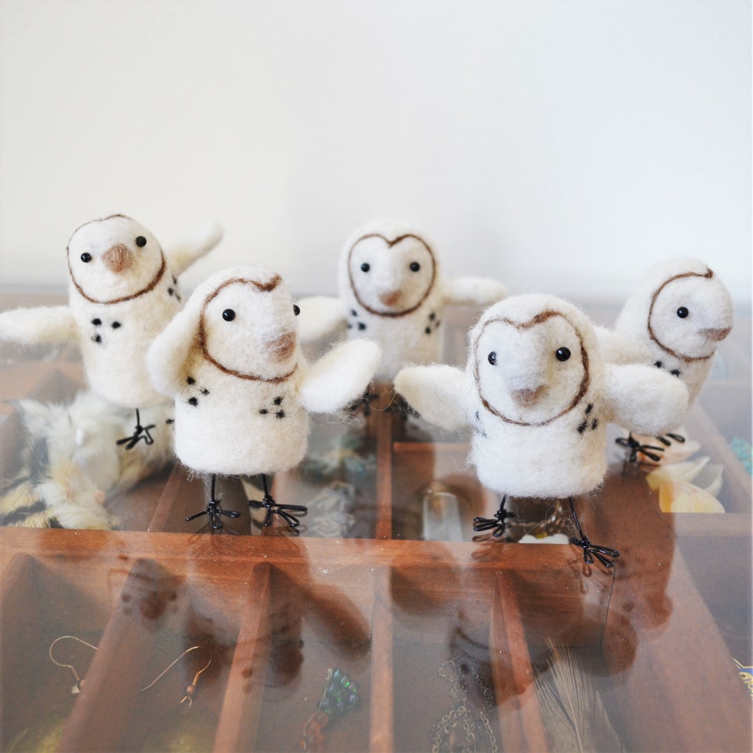 Dancing Barn Owls, Needle Felted Sculpture - Etsy