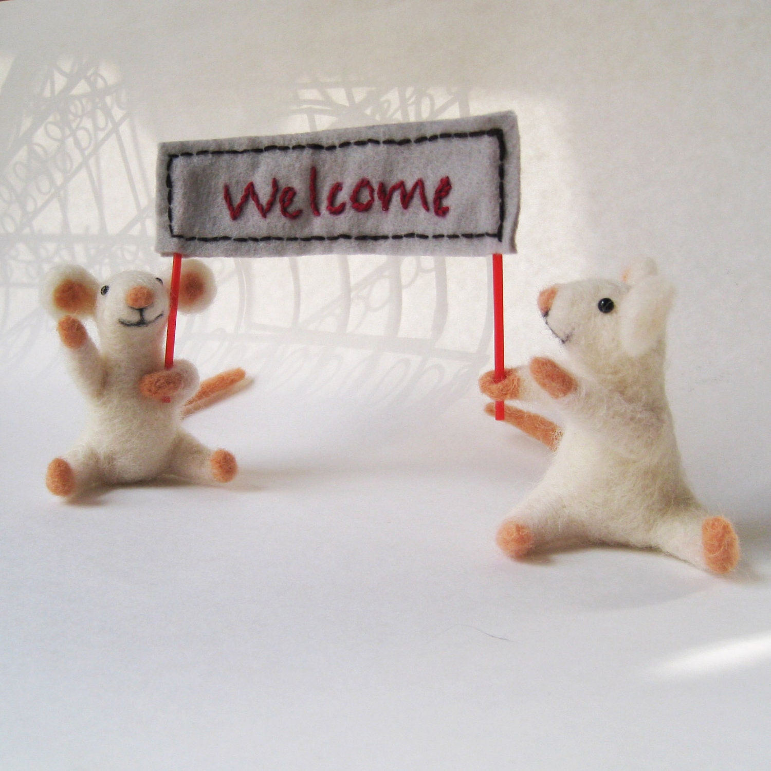 Mouse Love Needle Felted Animal | Etsy