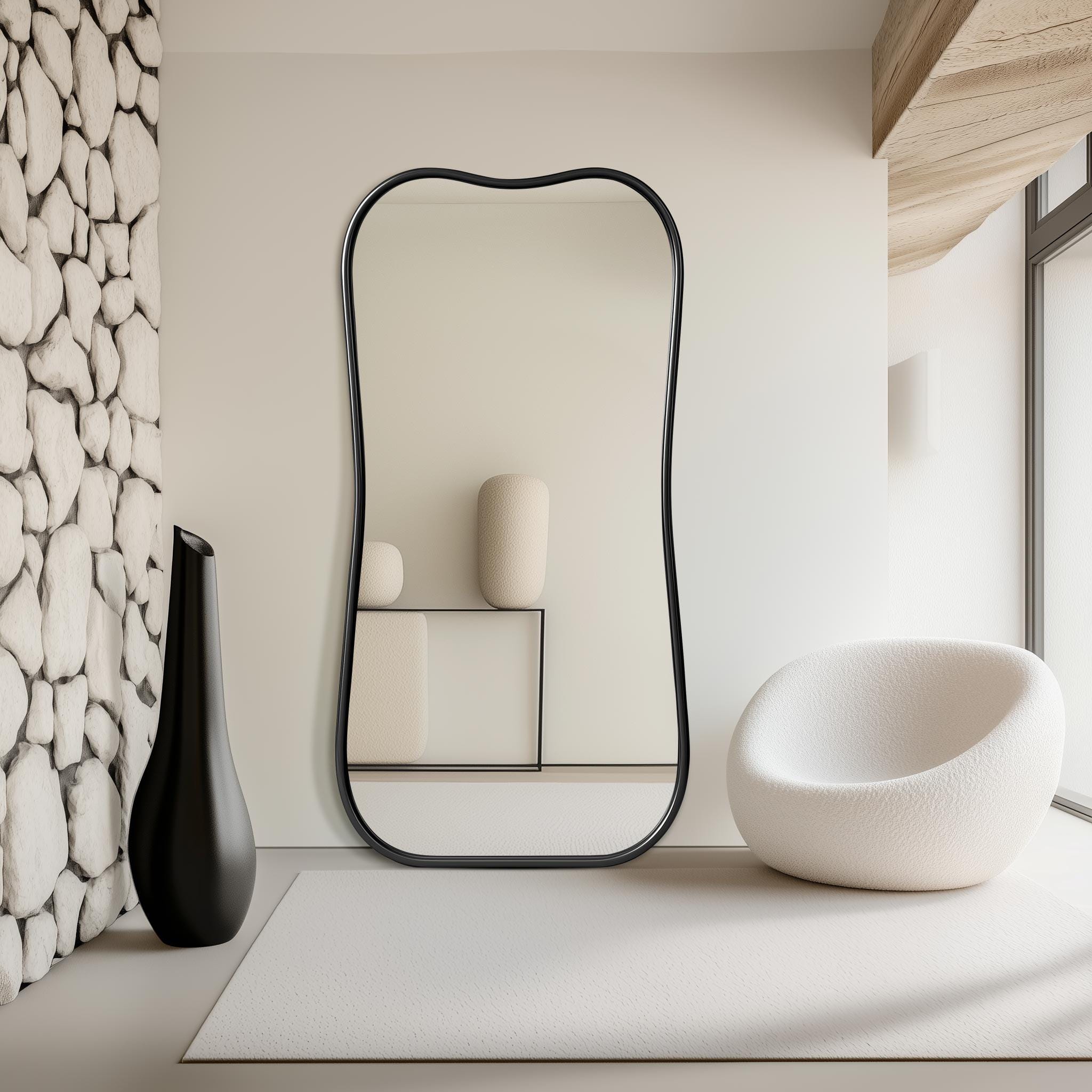 Aesthetic Full-length Mirror, Black Framed Floor Mirror, Large ...