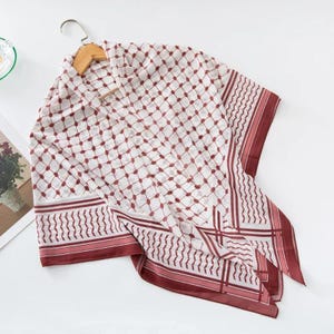 115cm Chiffon Keffiyeh Kerchief Square Headscarf Islam Arab Palestine ...