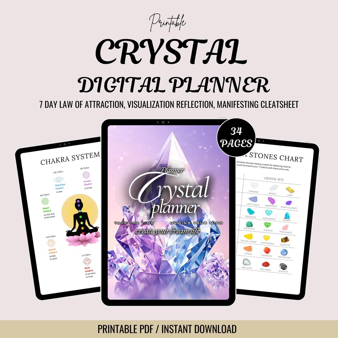 Crystal Planner Printable Instant Download Healing Workbook Digital ...