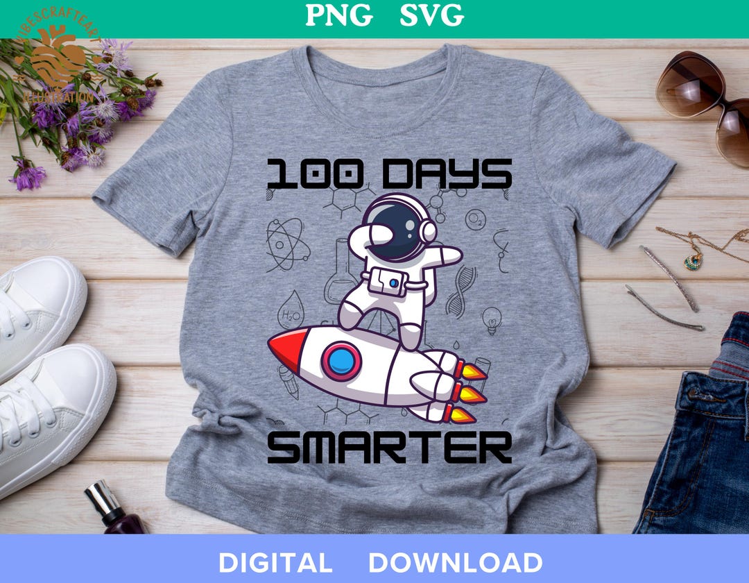 100 Days Smarter Png -svg, Happy 100th Day of School Kids Boys Girls ...