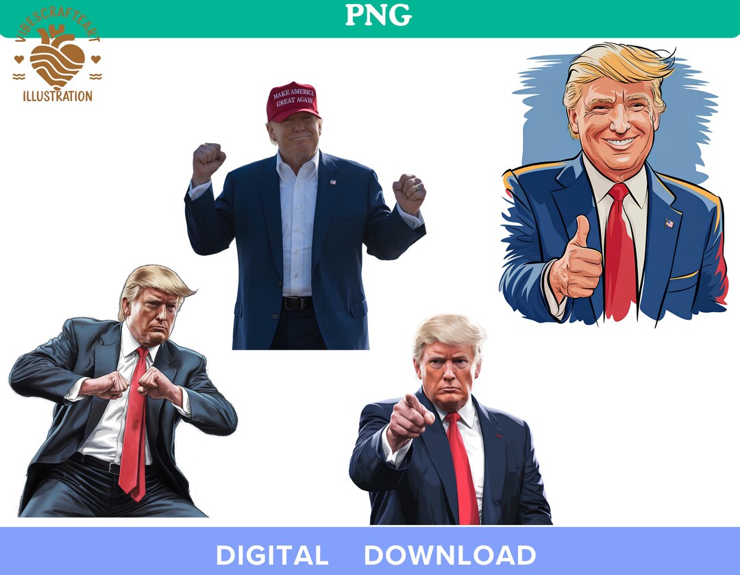 Donald Trump Clip Art: Graphic Image Bundle (PNG Digital Download) - Etsy