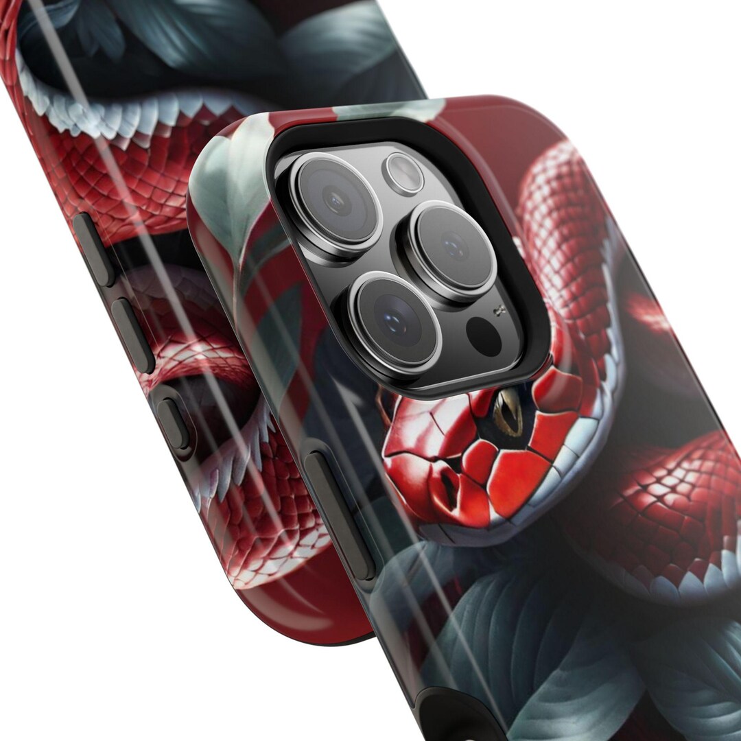 Snake Art Magnetic Tough iPhone 16 Case, Unique Snake Design, Year of ...