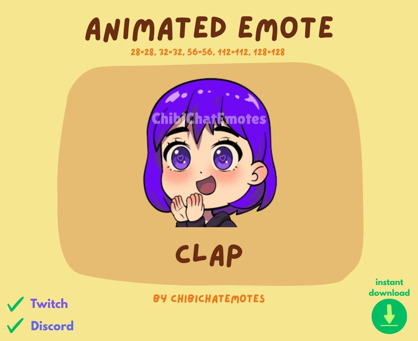 Animated Clap Emote: Chibi Twitch, Discord Cheer (digital Download) - Etsy