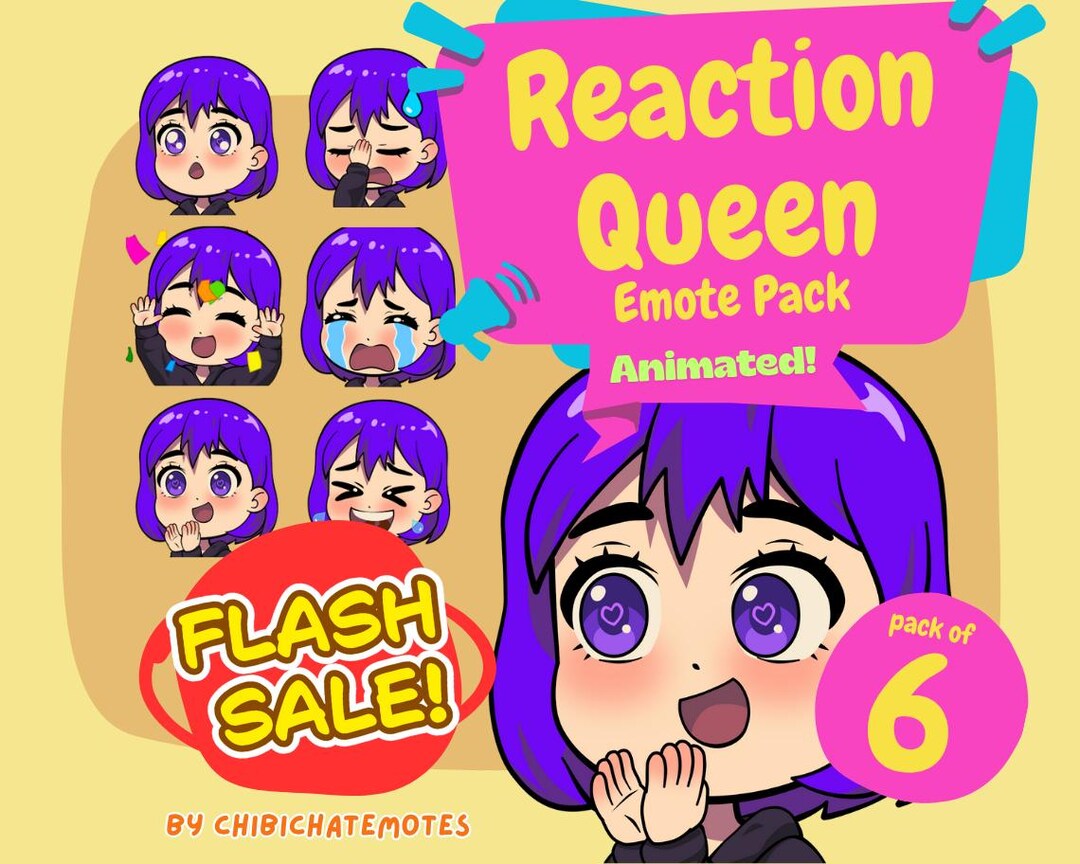 Animated Reaction Queen Emote Pack, Twitch, Discord (digital Download ...