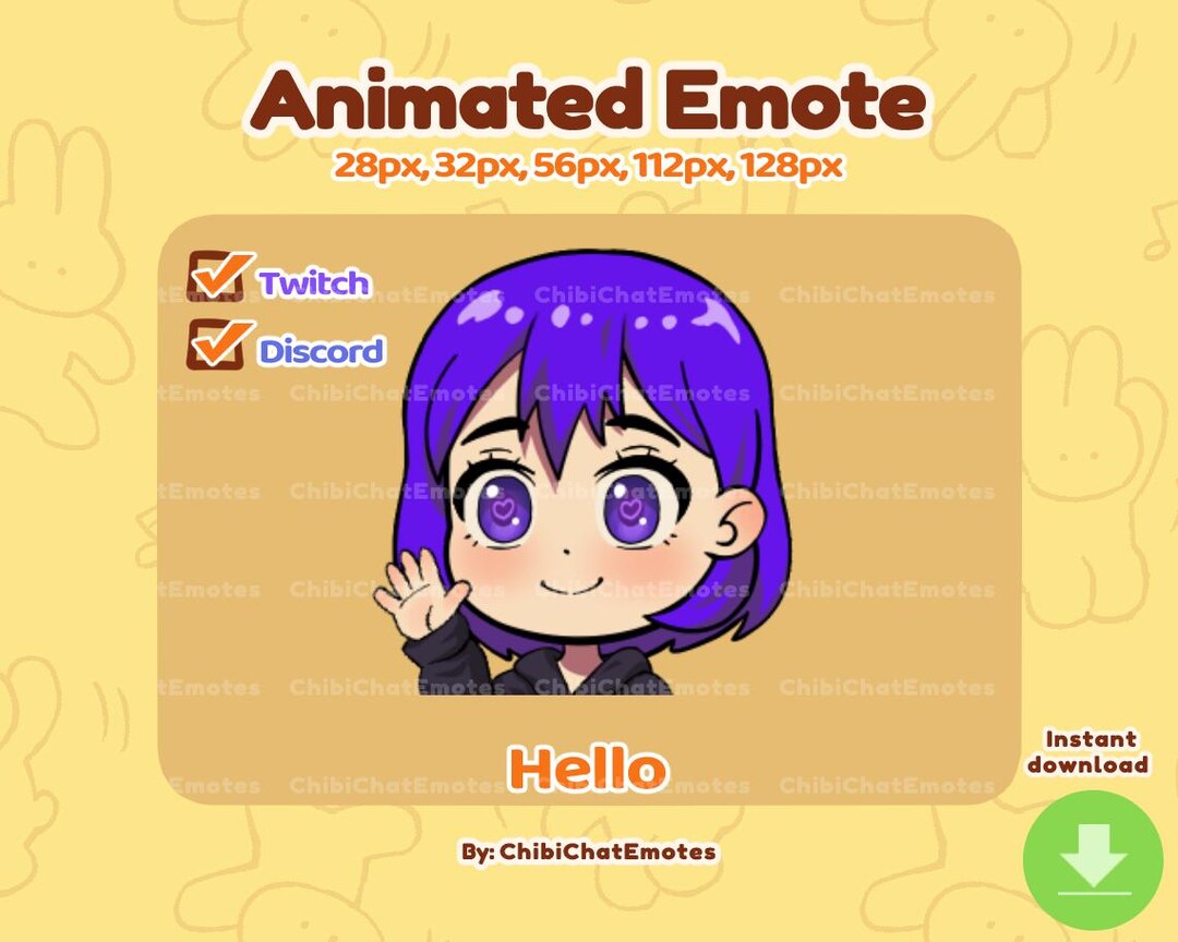 Animated Hello Emote, Twitch Discord Streamer (digital Download) - Etsy