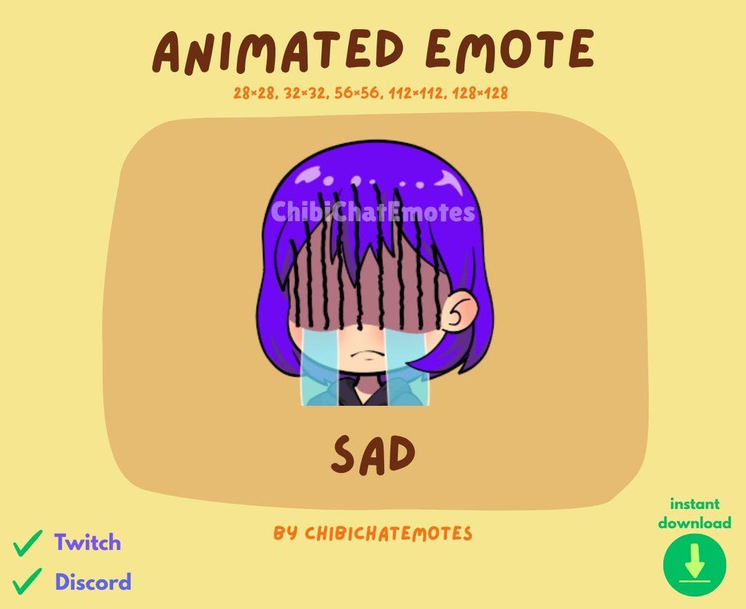 Animated Sad Emote, Twitch/discord Crying Reaction (GIF) - Etsy