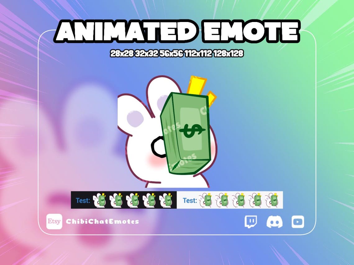 ANIMATED Emote Twitch & Discord, Bunny Money Throw, Money Donation ...