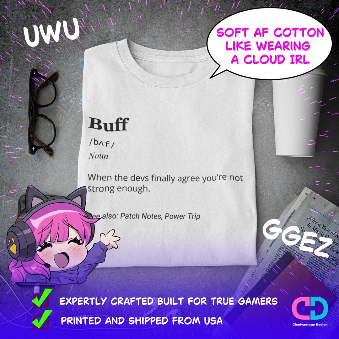 Buff Definition Gaming T-shirt – Funny Gamer Tee, Geeky Unisex Cotton ...