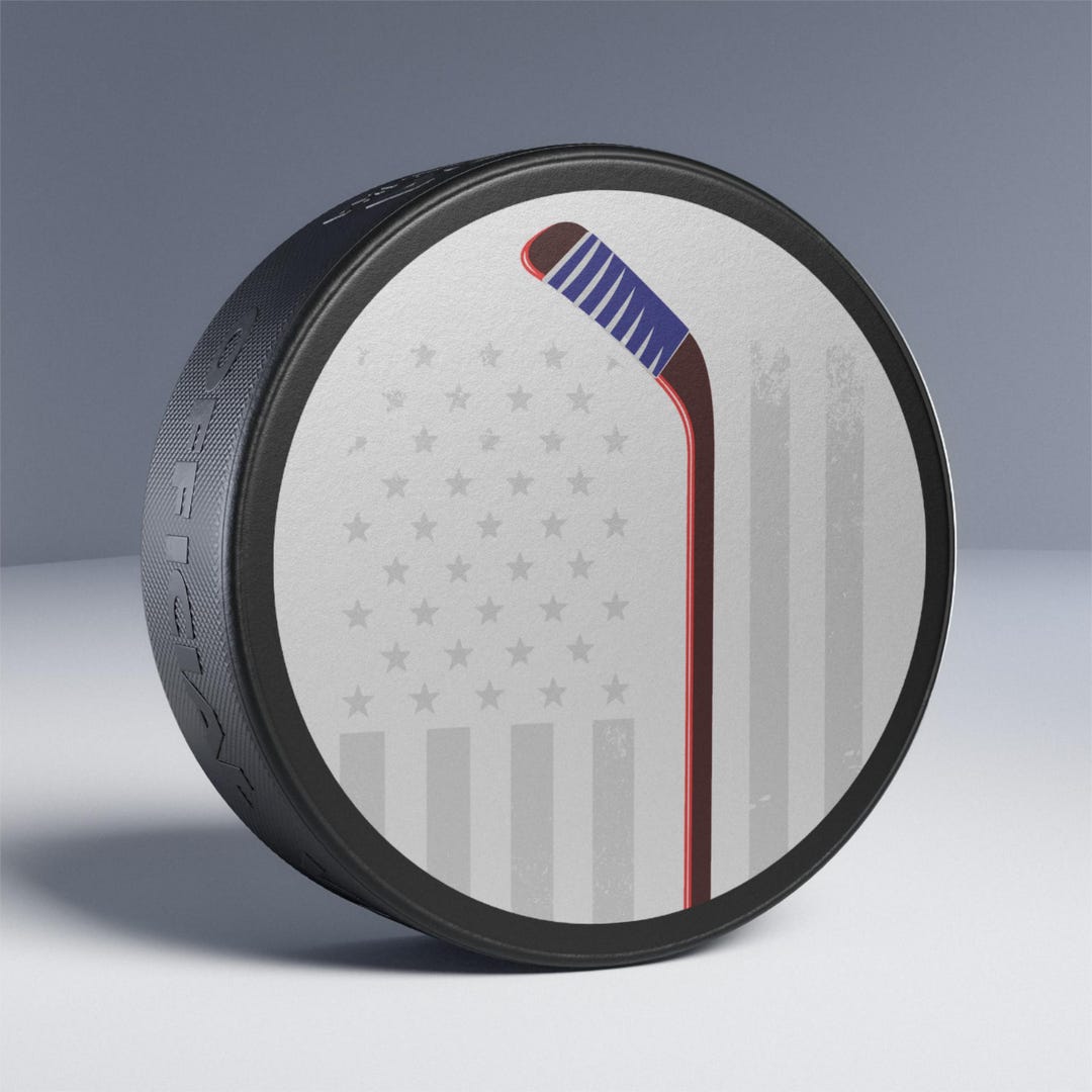 Patriotic Hockey Puck, Sports Fan Gift, USA Hockey Decor, Ice Hockey ...