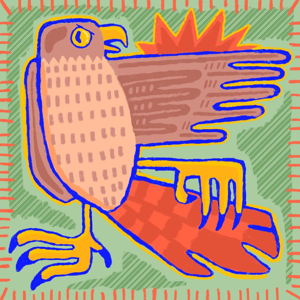 Colorful Hawk Print | Hawk Poster | Colorful Animals | Digital Art ...