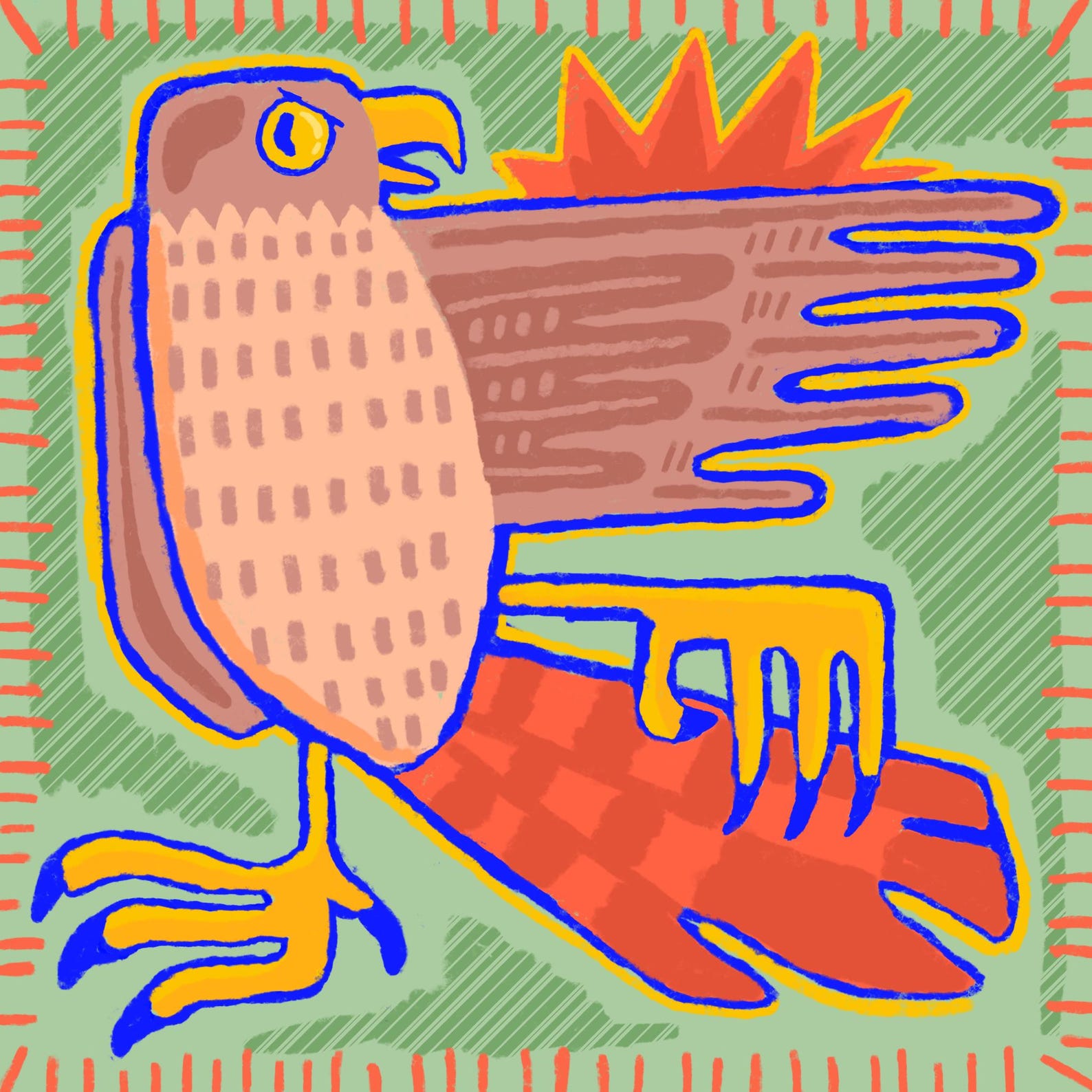 Colorful Hawk Print | Hawk Poster | Colorful Animals | Digital Art ...