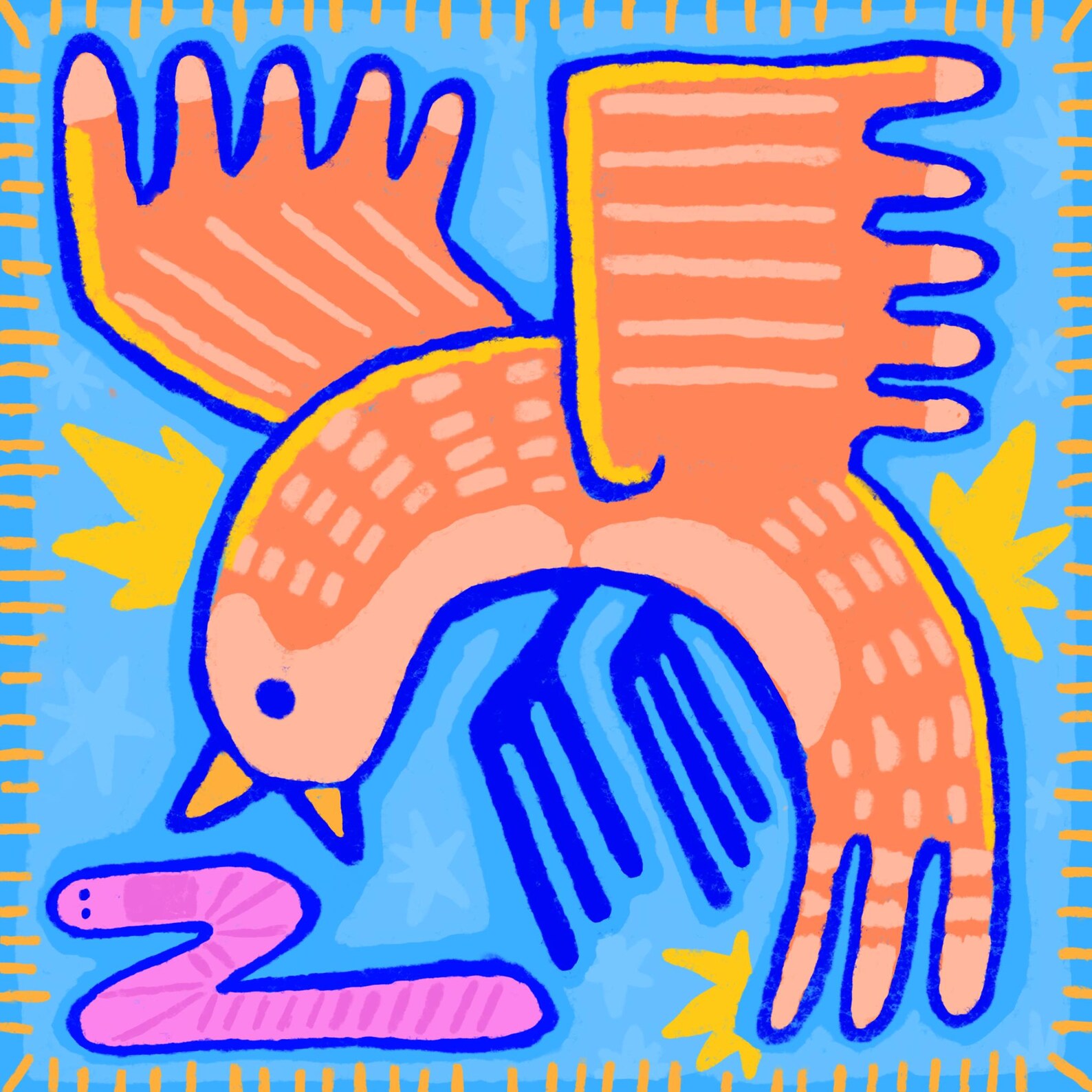 Colorful Bird Print | Bird Poster | Colorful Animals | Digital Art ...