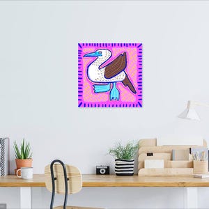 Colorful Blue-footed Booby Print | Blue-footed Booby Poster | Colorful ...