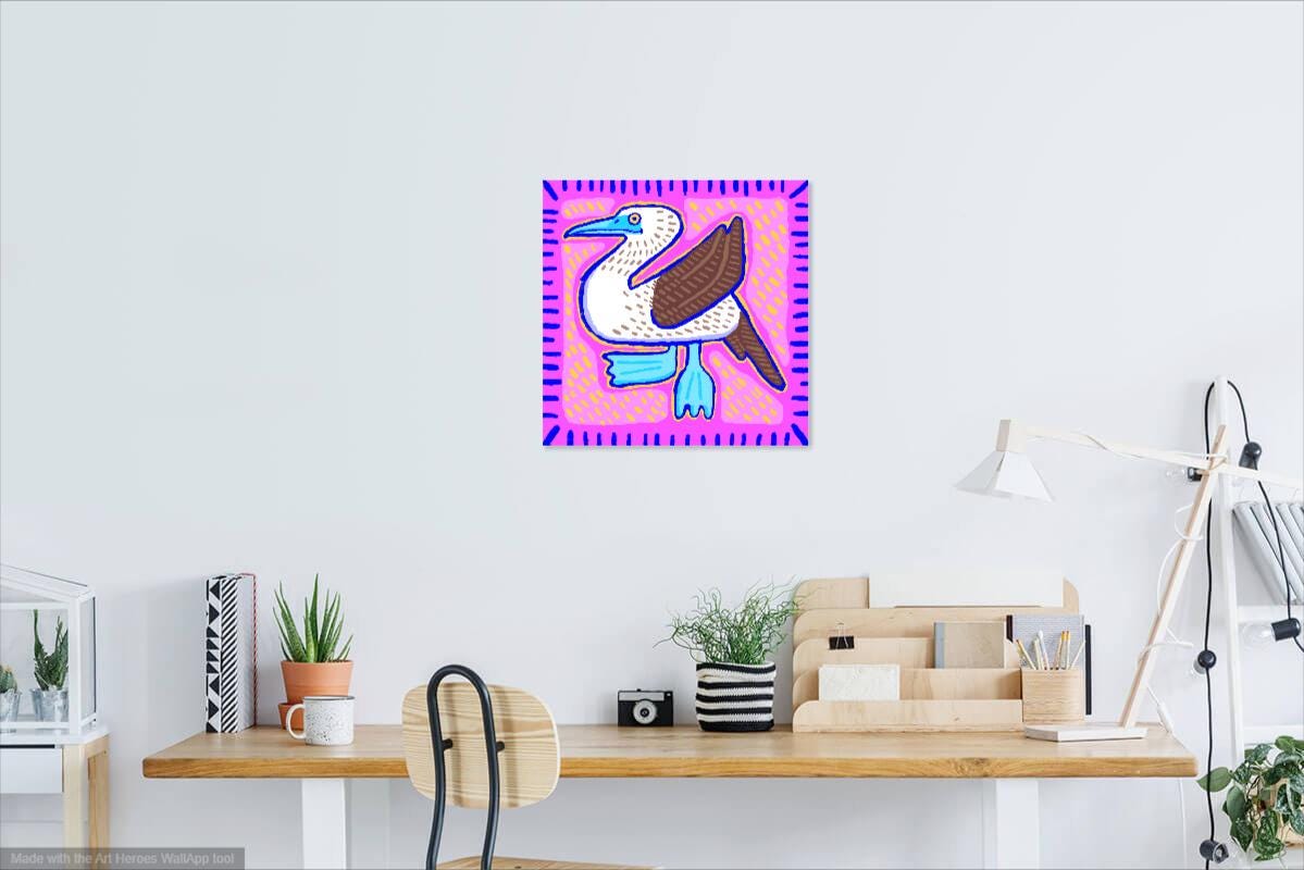 Colorful Blue-footed Booby Print | Blue-footed Booby Poster | Colorful ...