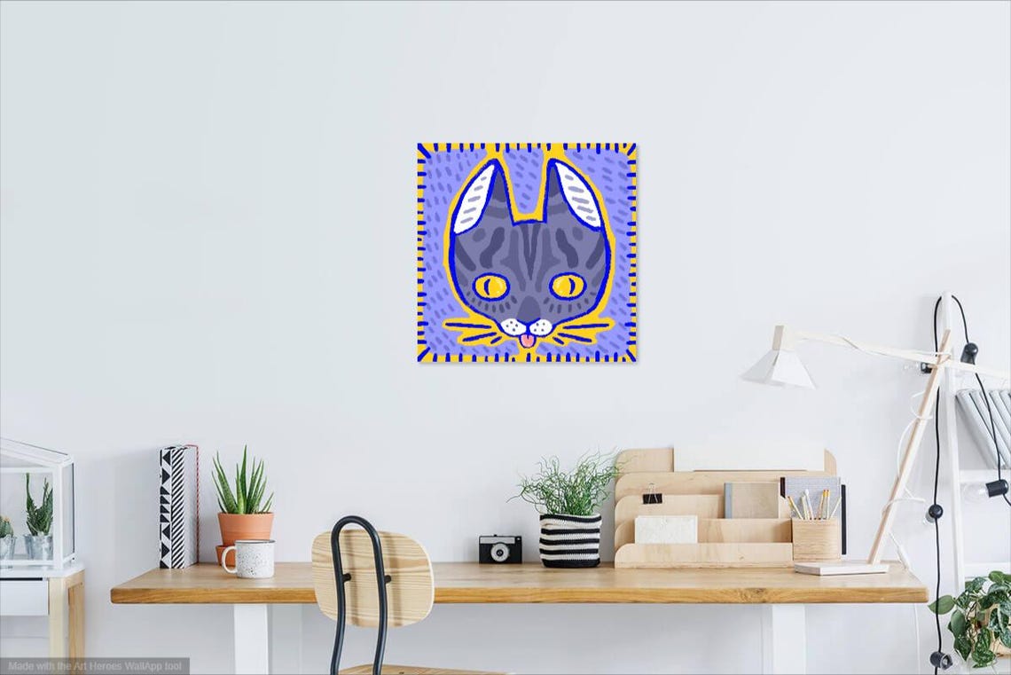 Colorful Cat Print | Cat Poster | Colorful Animals | Digital Art ...