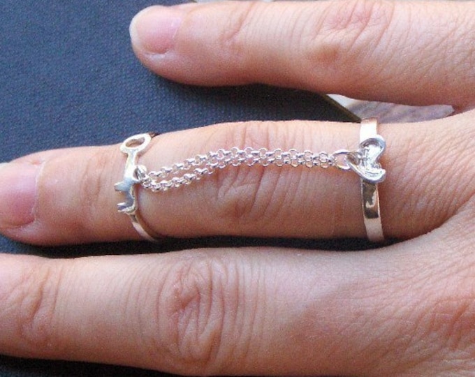 Skeleton Key Ring. Key to a Broken Heart or Key to My Heart - Etsy