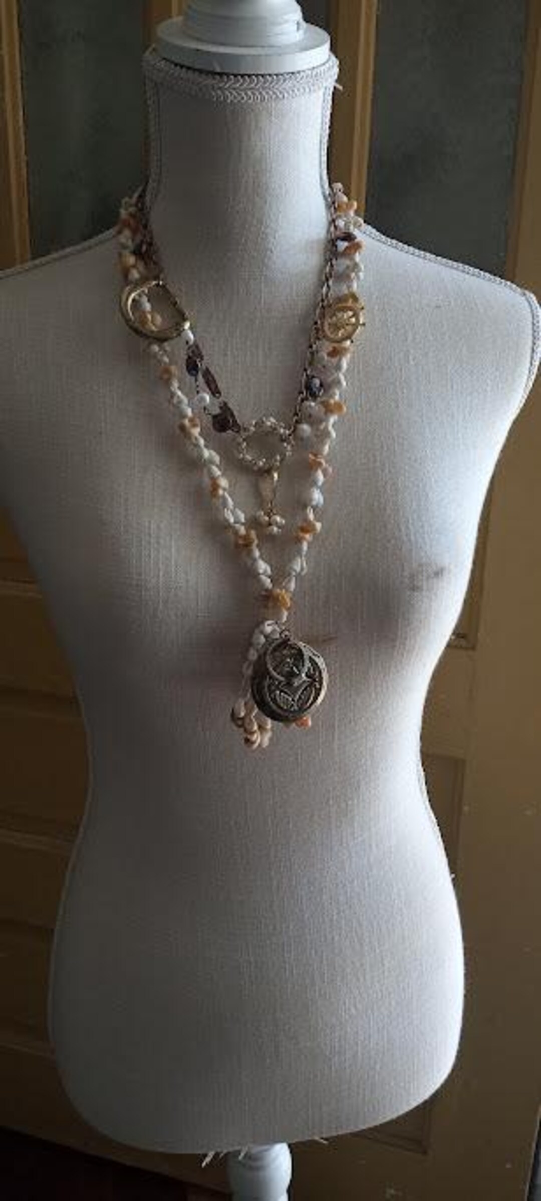 The Pirate Queen Neck Art Assemblage Trinket Necklaces, Real Shell ...