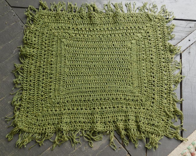 Moss & Moth Wings, Avacado Green Handmade Crocheted Cotton Blend ...