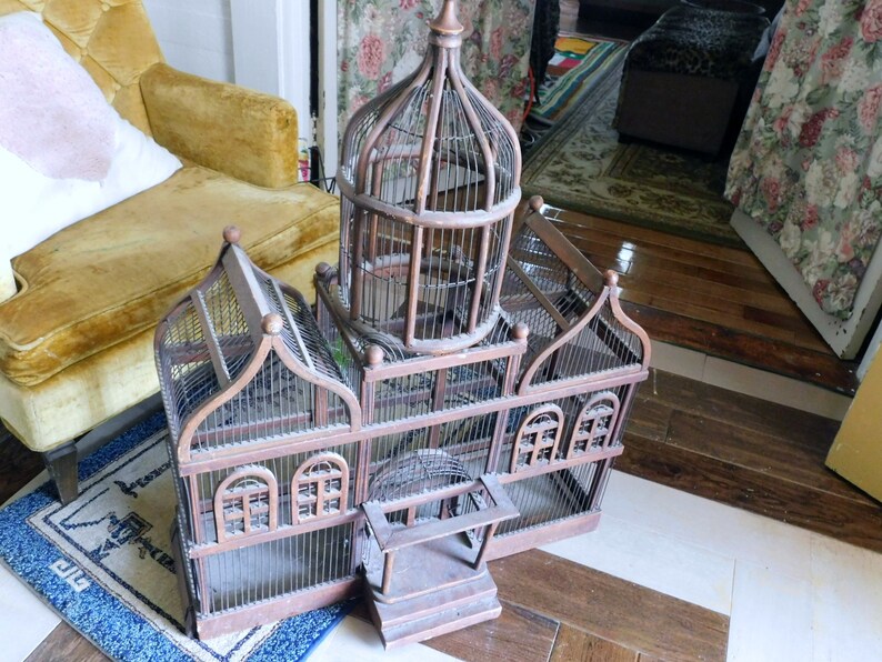 Antique Elegant Victorian Gothic Era Wooden Birdcage. French - Etsy