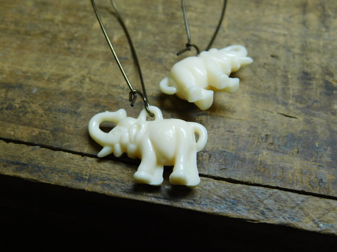 Two by Two. Vintage Celluloid Ivory Circus Elephant Charms Upcyled ...