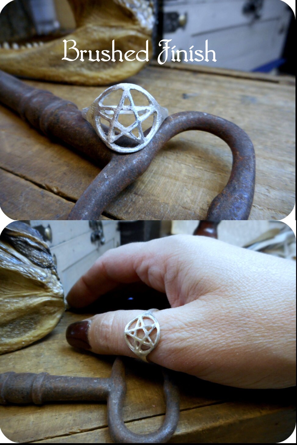 Hedgewitch. Pentagram Wiccan Star Symbol Protection Ring - Etsy